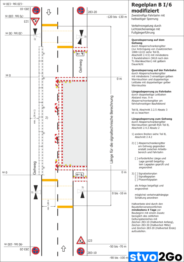 Baustelle mit Ampel nach Regelplan [RSA 21] – stvo2Go