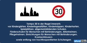 Geschwindigkeits­beschränkungen innerorts: Wann und wie wird Zeichen ...