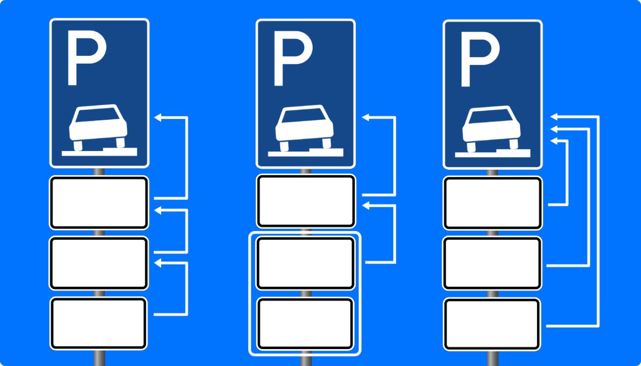 Zeichen 315: Parken auf Gehwegen mit Zusatzzeichen – stvo2Go